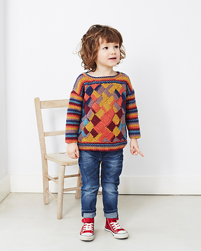 Ravelry: DB032 - Entrelac Sweater pattern by Debbie Bliss