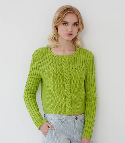 Ravelry: DB073 - Moss Stitch & Rib Top pattern by Debbie Bliss