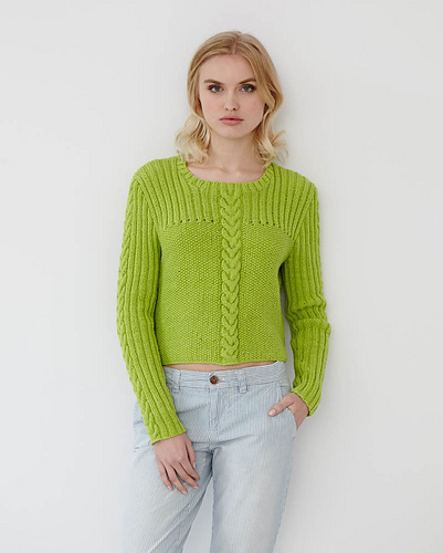 Ravelry: DB073 - Moss Stitch & Rib Top pattern by Debbie Bliss