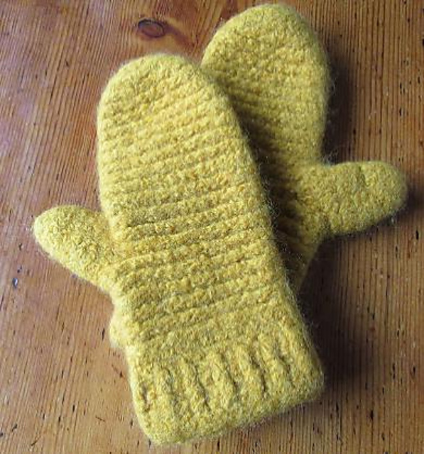 Ravelry: Textured Fulled Mittens pattern by Coastal Miss