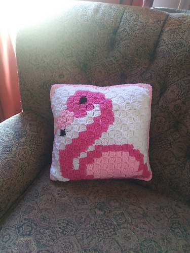 Ravelry: Decorative Flamingo C2C Pillow pattern by Janet Carrillo