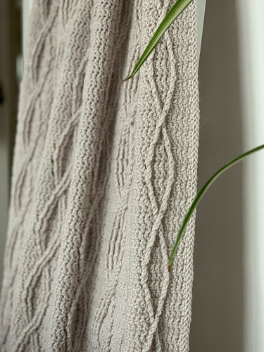 Ravelry: Triptych Twist Cable Blanket pattern by Dora Does