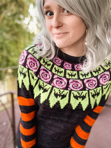 Ravelry: Halloween Town Pullover pattern by Dragon Hoard Designs