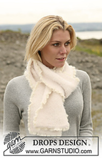 Ravelry: 109-36 Scarf in moss st with crochet border pattern by DROPS ...