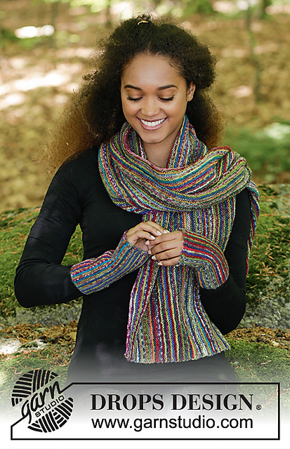 Ravelry: 180-28 a Stripes in Monaco Set, Scarf pattern by DROPS design