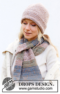 Ravelry: 242-39 b Cottage Garden Set, Scarf pattern by DROPS design