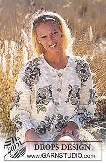 Ravelry: 55-17 Cardigan with roses and crochet borders pattern by DROPS ...