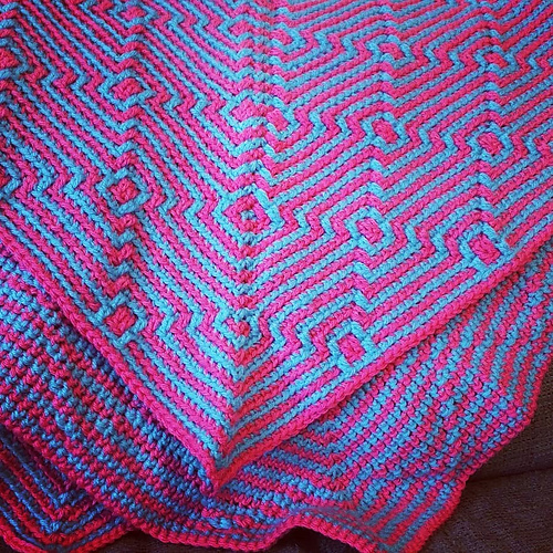 Ravelry: Mosaic Raspberry Pi Throw pattern by Tara Sensenbaugh