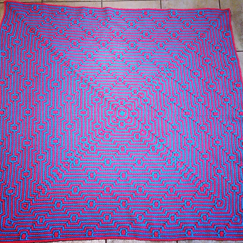 Ravelry: Mosaic Raspberry Pi Throw pattern by Tara Sensenbaugh