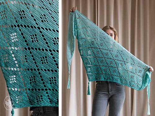 Ravelry: Bottom up Flower Shawl pattern by Durable Yarn