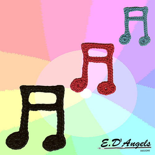 Ravelry: MUSICAL NOTES Applique pattern by Elaine D'Angels