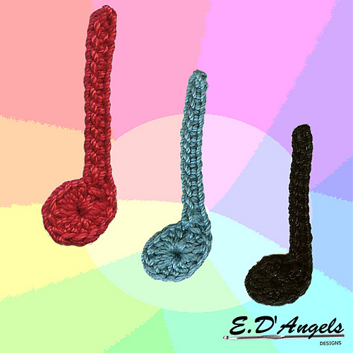 Ravelry: MUSICAL NOTES Applique pattern by Elaine D'Angels