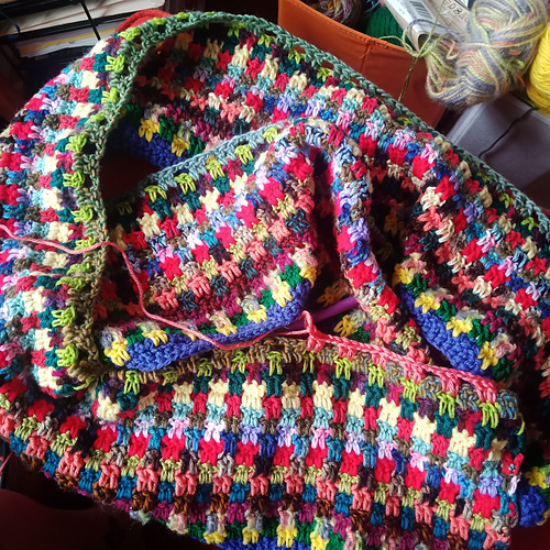 Ravelry: Dropped Stitch Scrap Afghan pattern by Susan Kerin