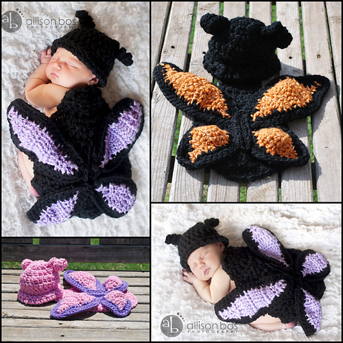Ravelry: Butterfly Cuddle Critter Cape-Newborn Photography Prop pattern ...