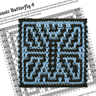 Ravelry: Mosaic Butterfly 4 Coaster pattern by LacyLizbeth