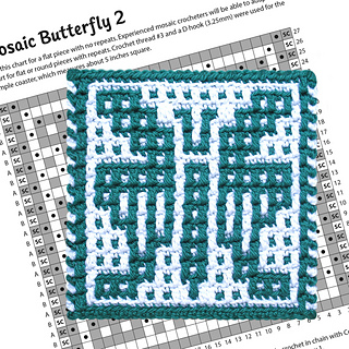 Ravelry: Mosaic Butterfly 2 Coaster pattern by LacyLizbeth
