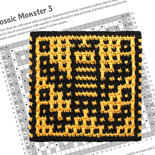 Ravelry: Mosaic Monster 3 Coaster pattern by Elizabeth Ragsdale