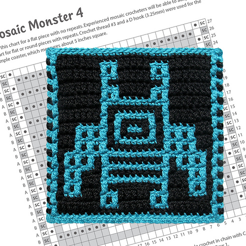 Ravelry: Mosaic Monster 4 Coaster pattern by Elizabeth Ragsdale