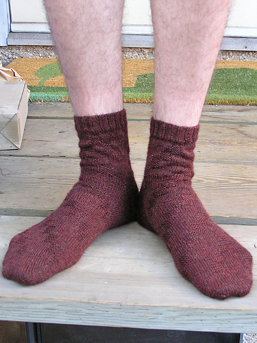 Ravelry: Spiralling Square Socks pattern by Jenny Love
