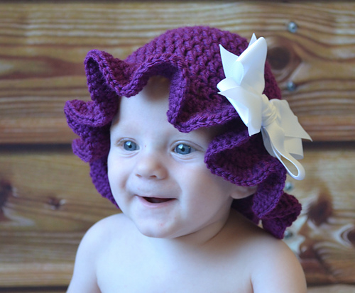 Ravelry: Ella Hat (ruffle beanie) pattern by Danyel Pink