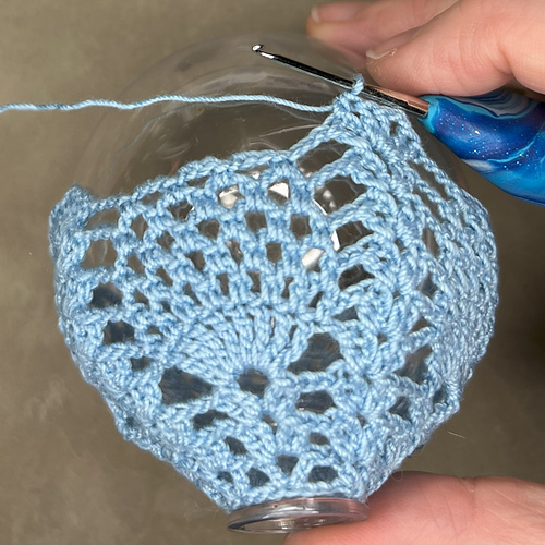Ravelry: Pineapple Lace Ornament Cover pattern by Emma Garside