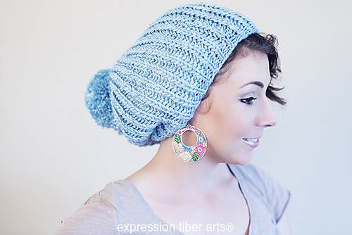 Ravelry: Slouchy Fisherman's Rib Hat pattern by Expression Fiber Arts