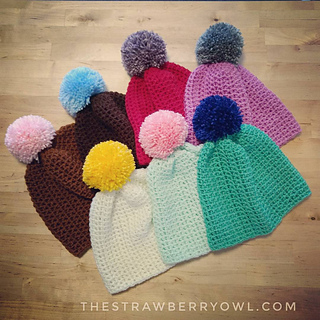 Ravelry: FaeTeardrop's Many V-stitch Hats with Pom-poms