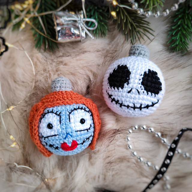 Ravelry: Jack and Sally ornaments pattern by Svetlana Hurova