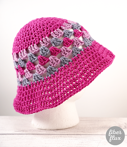 Ravelry: Granny Stripe Bucket Hat pattern by Fiber Flux / Jennifer ...