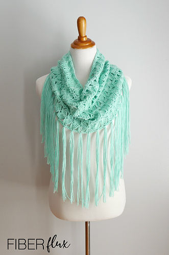 Ravelry: Minty Meadows Fringe Cowl pattern by Fiber Flux / Jennifer ...