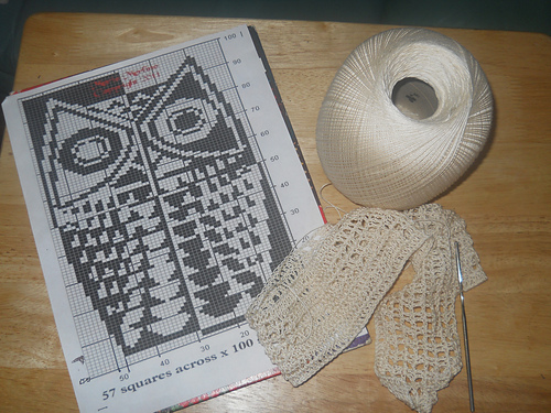 Ravelry: Owl Filet Modern Owl Curtain Wall Panel Chart Graph pattern by ...