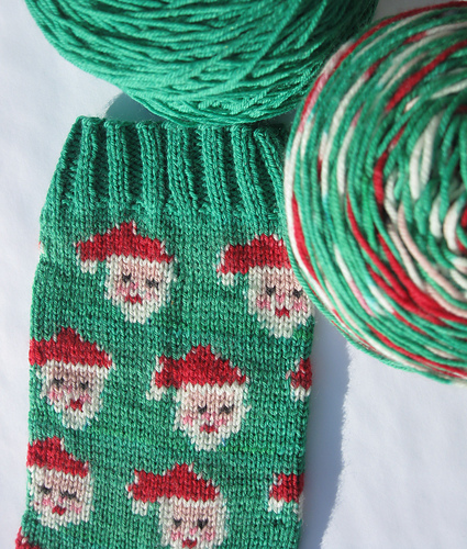 Ravelry: Santa Claus self patterning sock pattern by Abigail Grasso