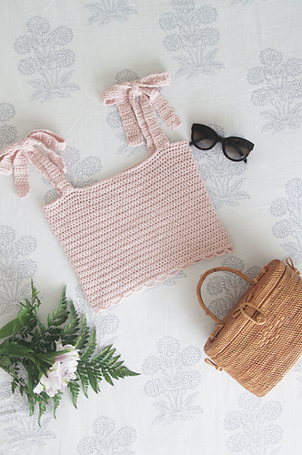 Ravelry: Leila Tie Strap Crop Top pattern by Grace Forthefrills