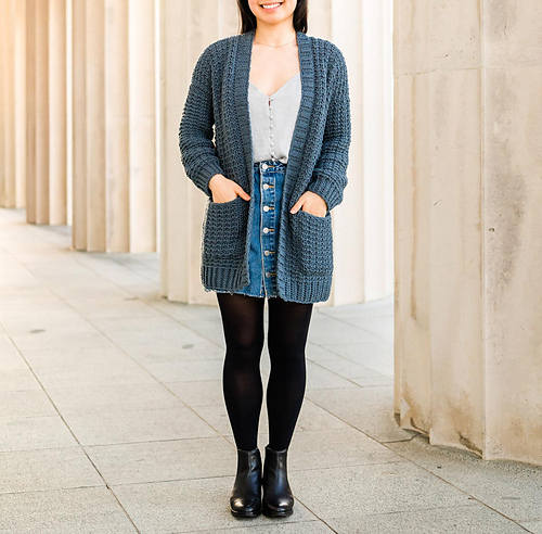 Ravelry: Midnight Waffle Cardigan pattern by Grace Forthefrills