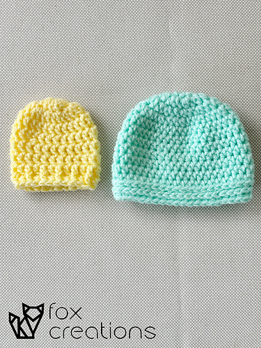 Ravelry: Preemie Baby Beanies pattern by Monica Fox