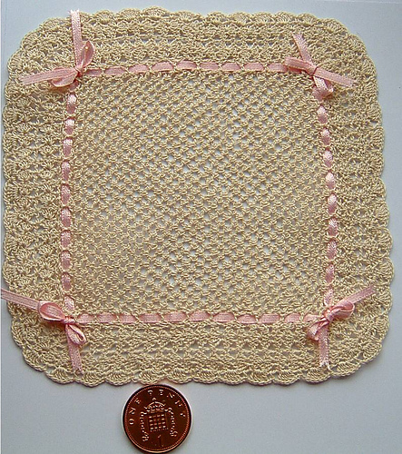 Ravelry: 1:12th scale Lace baby shawl pattern by Frances Powell