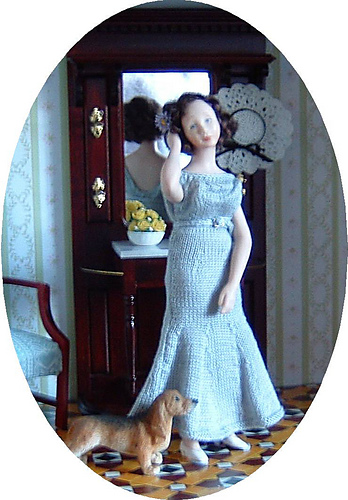 Ravelry: 1:12th scale Ladies evening gown c. 1933 pattern by Frances Powell