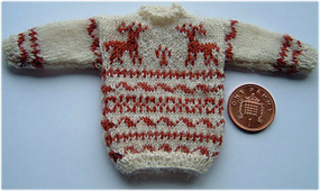 Ravelry: 1:12th scale Reindeer sweater pattern by Frances Powell