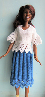 Ravelry: 1:6th scale Ladies skirt and top pattern by Frances Powell
