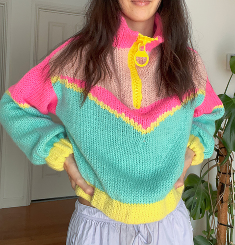 Ravelry: Colour Blockade Knit Up Zip Up pattern by Friday Knits