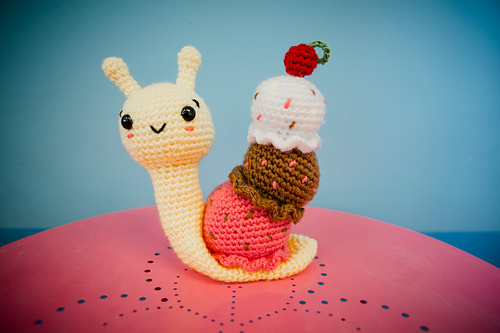 Ravelry: Laci the Banana Split Snail pattern by Knot Bad