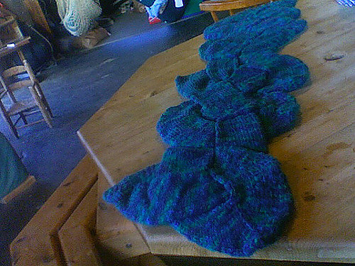 Ravelry: Damask Blue Shaped Scarf pattern by LFSAlden