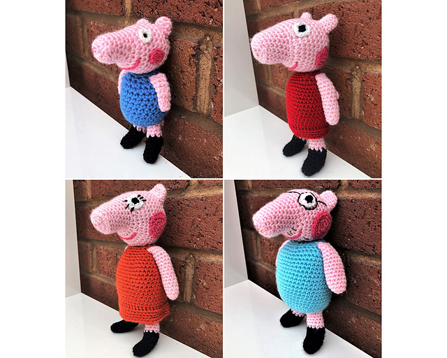 Ravelry: Peppa Pig and Family pattern by Teenie Crochets