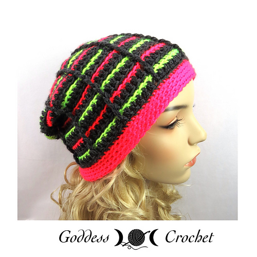 Ravelry: Stained Glass Stripes Beanie pattern by Goddess Crochet
