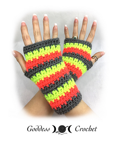 Ravelry: Spiked Watermelon Wristers pattern by Goddess Crochet