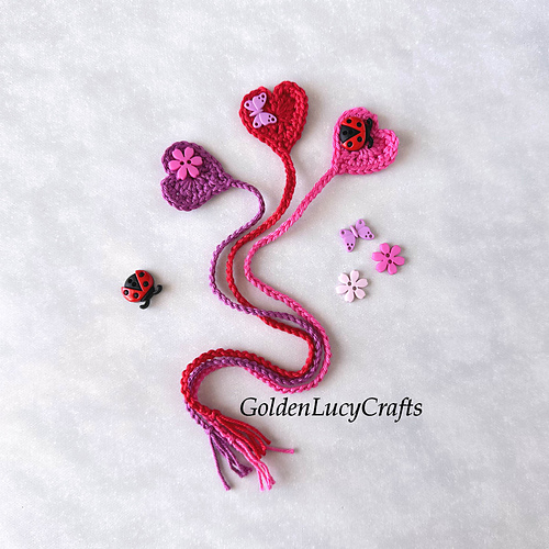 Ravelry: Heart Bookmark pattern by GoldenLucyCrafts