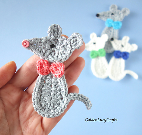 Ravelry: Mouse Applique pattern by GoldenLucyCrafts
