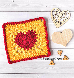 Ravelry: Heart Granny Square pattern by GoldenLucyCrafts