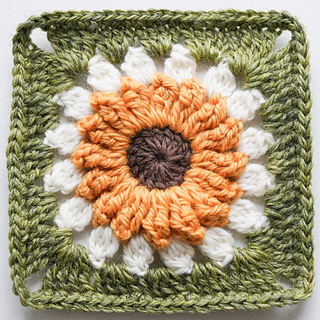 Ravelry: Wild Popcorn Daisy Granny Square pattern by GrannySquare.Me