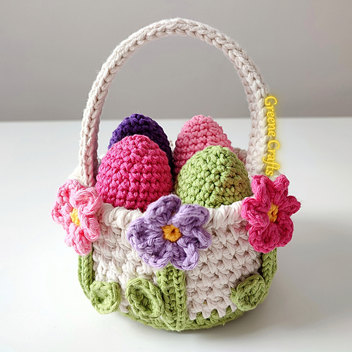 Ravelry: Spring Flowers Basket and Easter Eggs pattern by Susanne Grünes